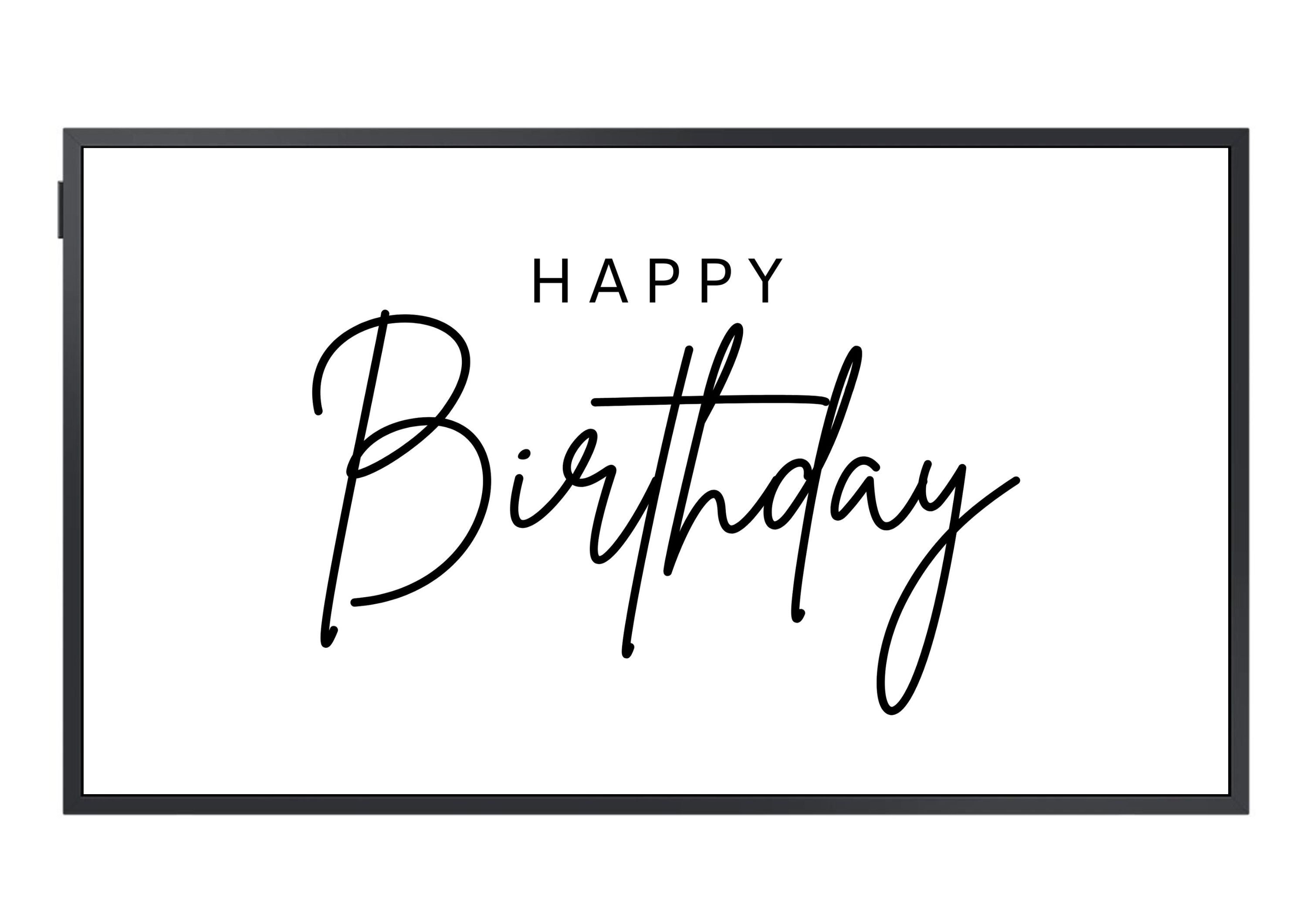 Happy Birthday Minimalist Artwork for Samsung Frame TV, Downloadable ...