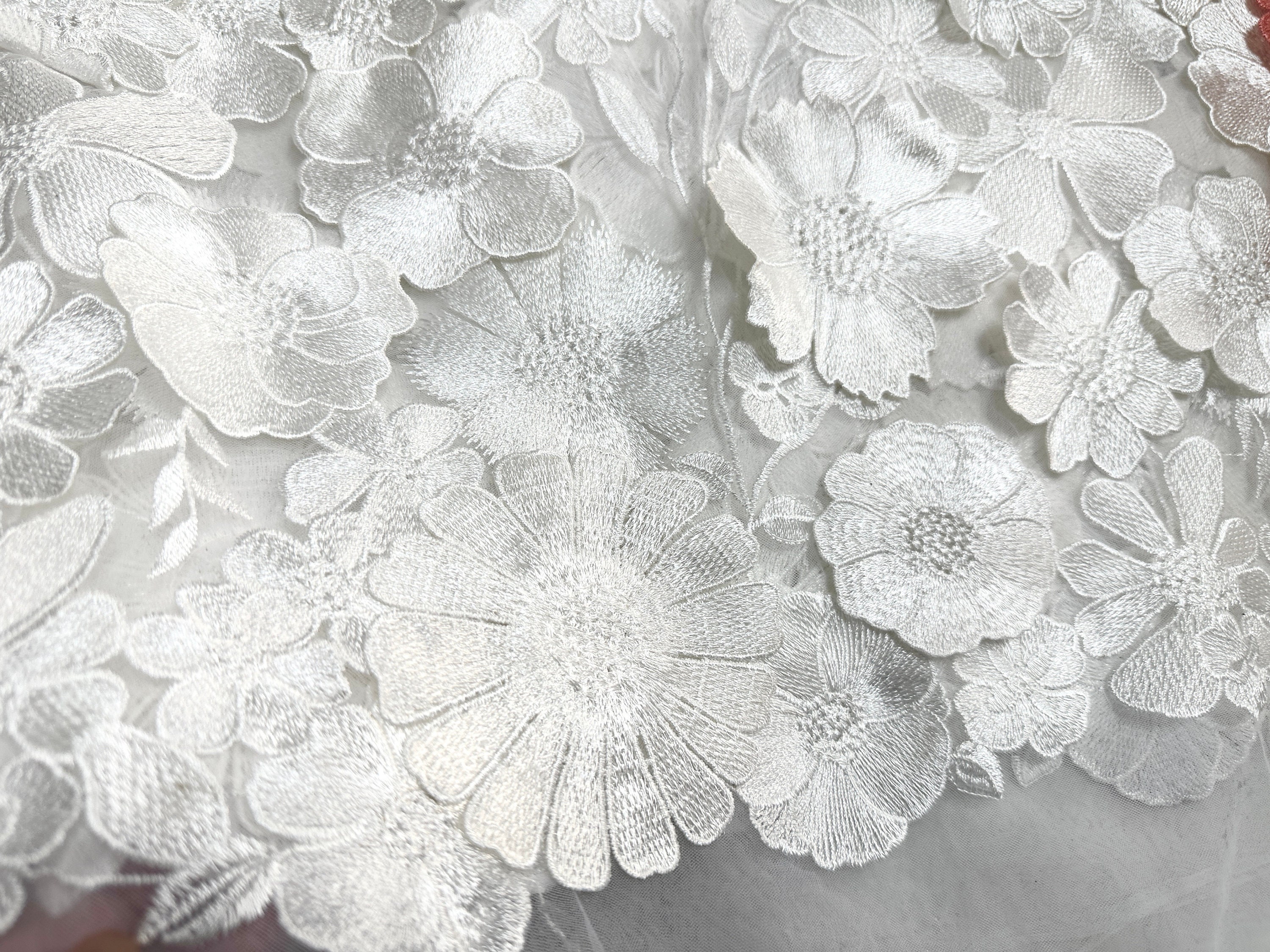 3D Blumen Applikation Spitze Stoff, Haute Couture Stoff für Hochzeit ...