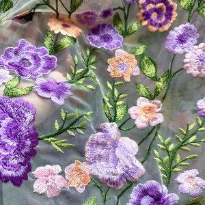 Exquisite Flowers Embroidered Tulle Fabric,dress Fabric,lace Fabric,1 ...