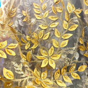 4 Colors Bead Tube Sequin Tulle Leaf Embroidery Lace Fabric,bling Lace ...