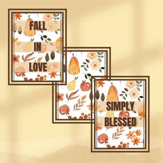 Autumn Posters Fall Posters Posters for Girl's Room - Etsy