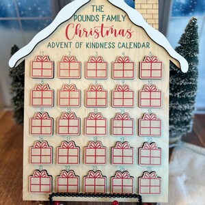 Advent Calendar of Kindness for Kids, Wood Christmas Countdown for ...