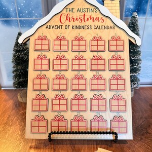 Advent Calendar of Kindness for Kids, Wood Christmas Countdown for ...