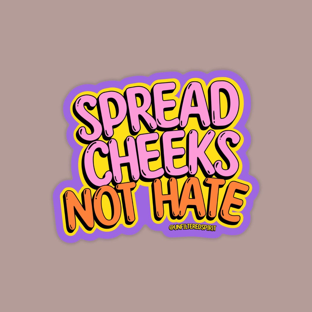 Spread Cheeks Not Hate Sticker, Powerifter Sticker, Weightlifting ...