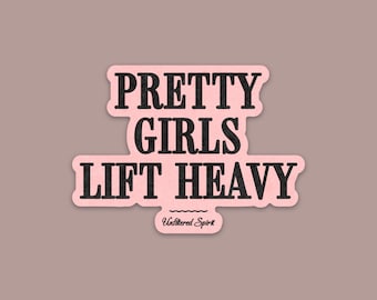 Pink Hot Girls Lift Heavy Sticker / Weightlifting Sticker / Gym Sticker ...
