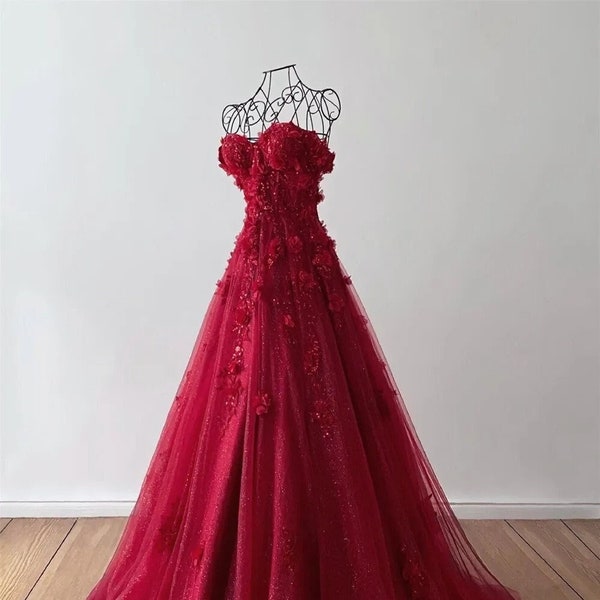 Red Prom Dress - Etsy