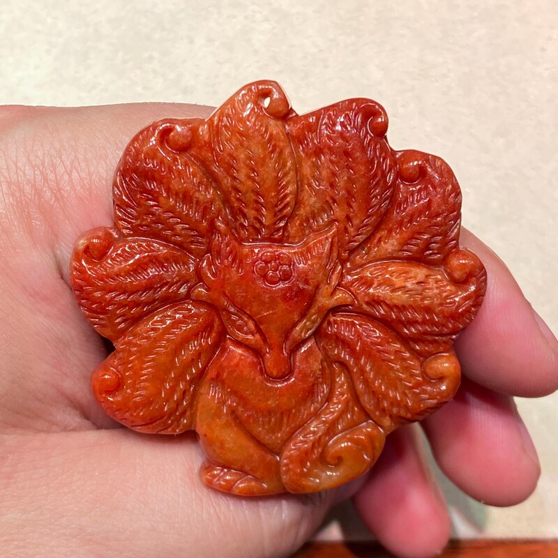 Red Jade Pendant - Etsy
