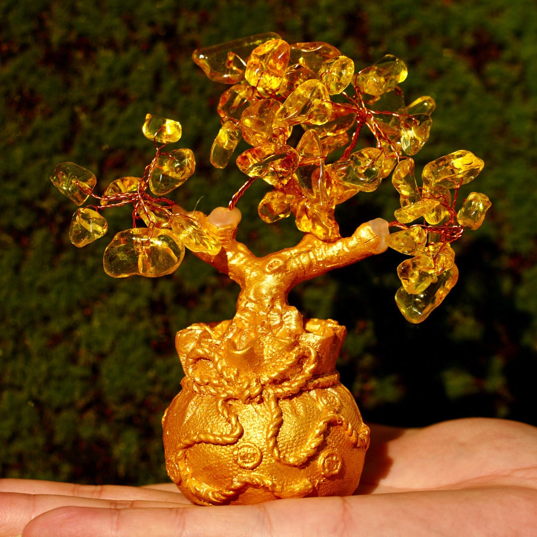 Handmade Citrine Crystal Money Tree: Feng Shui Gemstone Tree of Life - Etsy