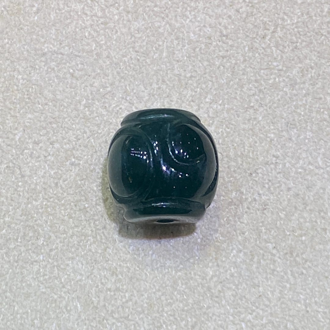Hand-carved Jadeite Barrel Bead, Floral Pattern, 10mm - Etsy