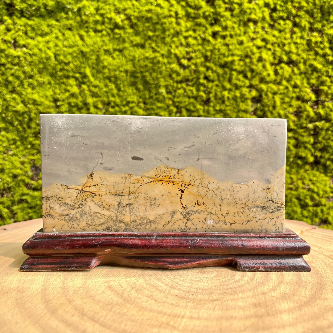 5" Natural Picture Jasper Slab With Stand – Unique Earth Art for Home ...