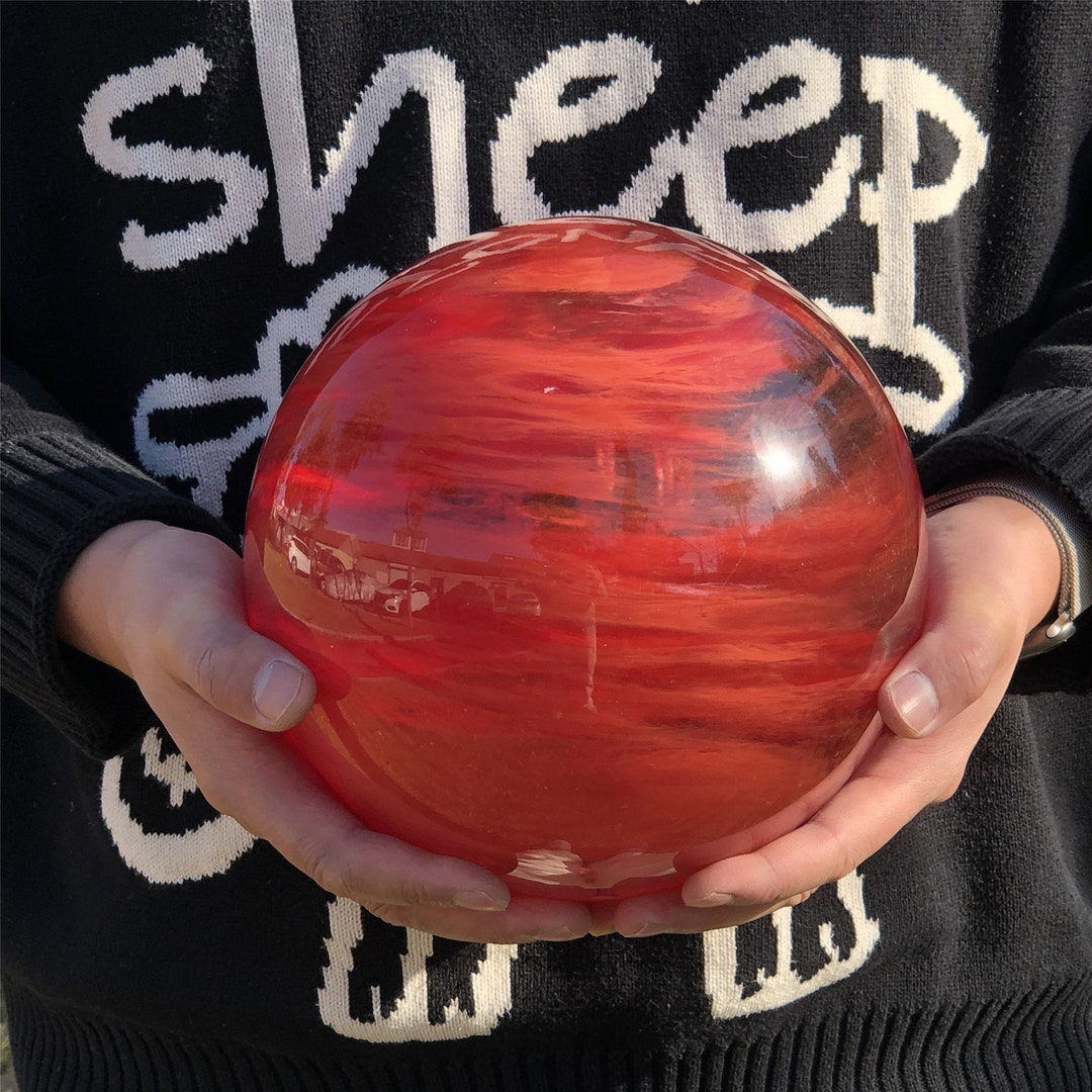 Red Smelting Quartz Sphere, Feng Shui Crystal Ball, Reiki Healing - Etsy