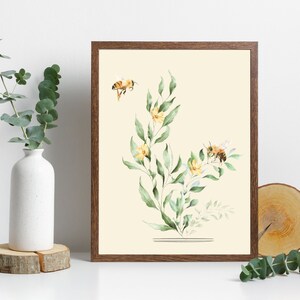 Digital Art Print|honey Bee Wall Decor|honey Comb Decor|honey Bee Art ...