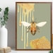 Digital Art Print|honey Bee Wall Decor|honey Comb Decor|plants Art ...