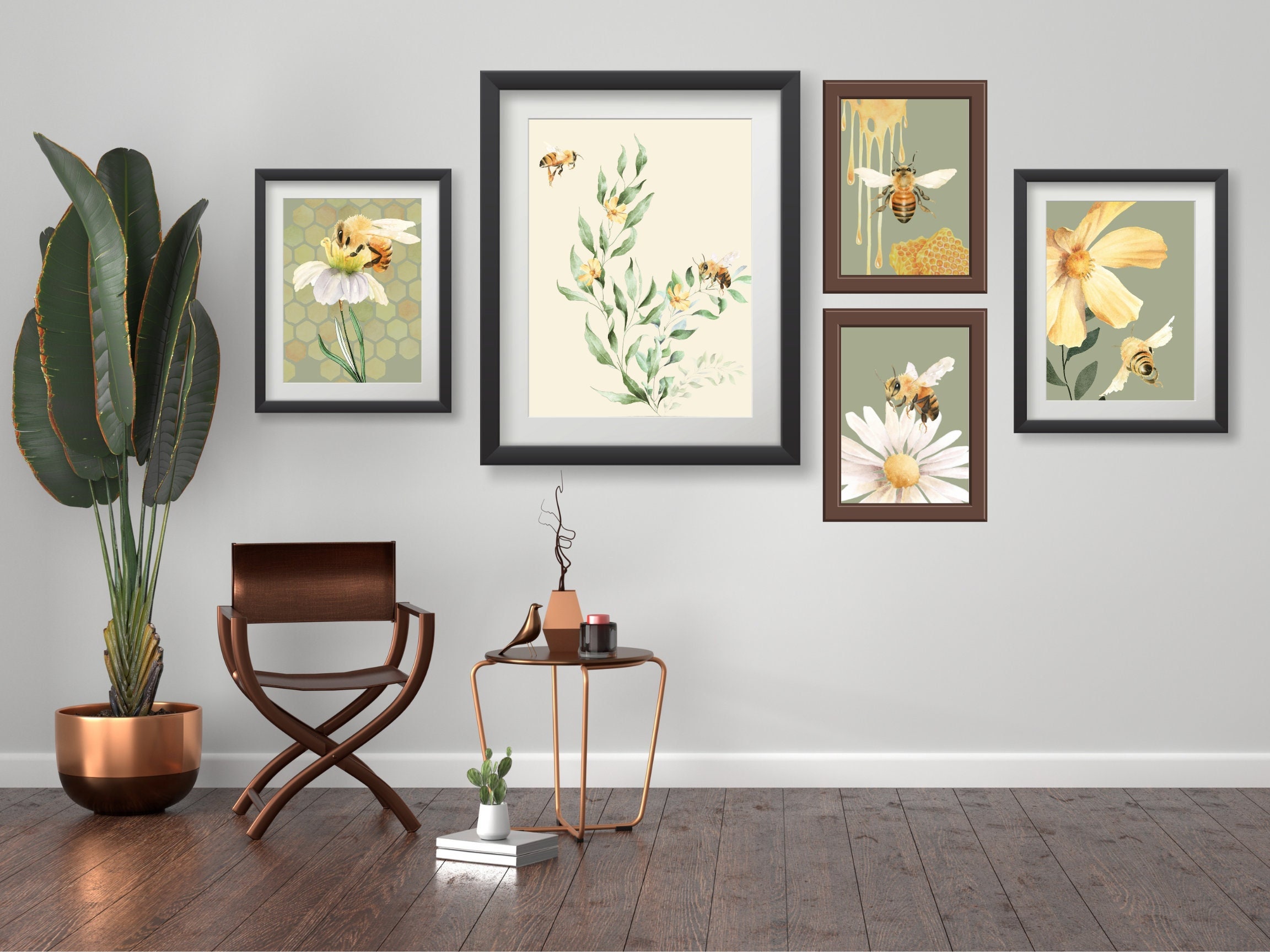 Digital Art Print Bundle Bee Wall Decorhoney Comb Decorhoney Beeart ...