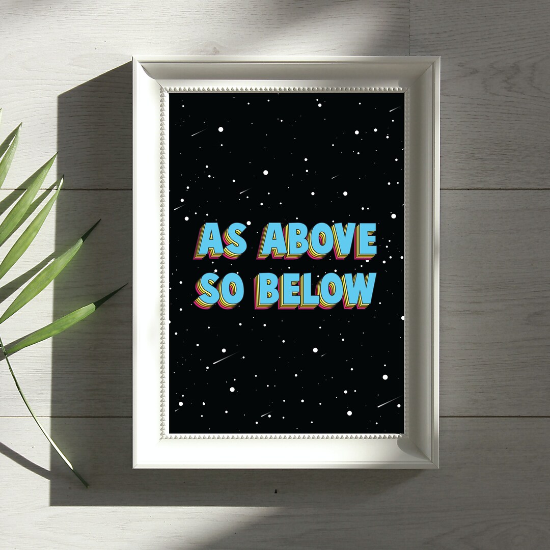 As Above so Below, Quote Print, Typography Poster, Printable Wall Art ...