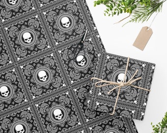 Goth Skull Wrapping Paper Modern Goth Wrapping Paper Spooky - Etsy