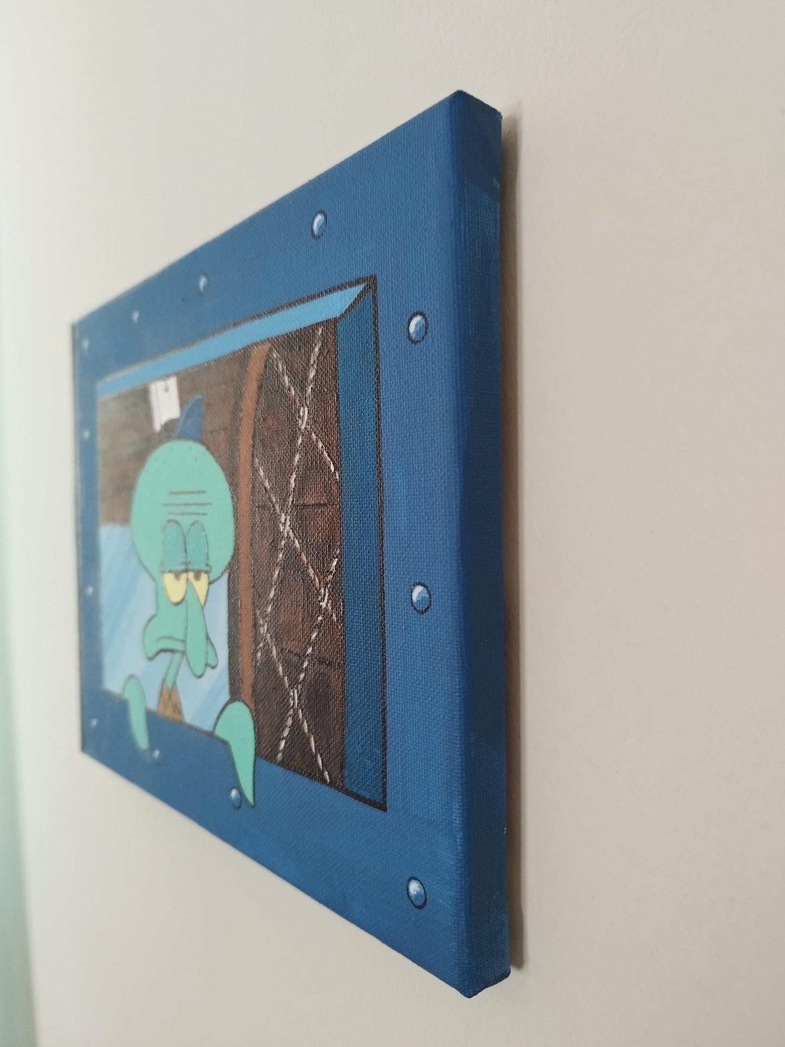 Handmade 90s 00s Cartoon Nostalgia Squid Painting - Acrylic on Canvas ...