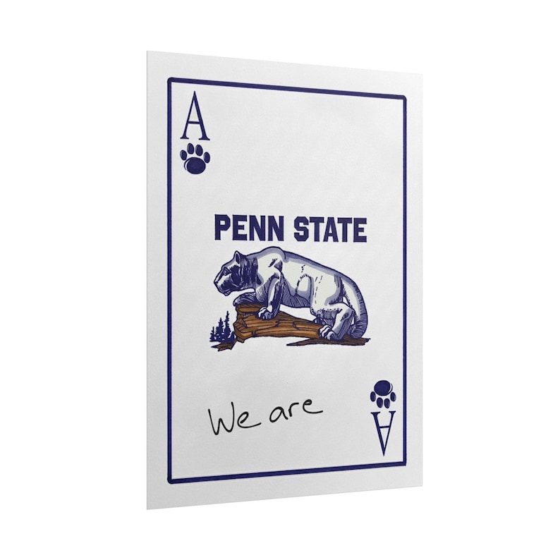Penn State Ace Card Print | Ace Poster | College Poster | Dorm Wall Art ...