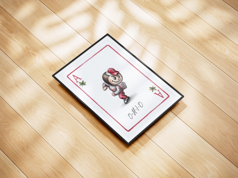 Ohio State Ace Card Print | Ace Poster | College Poster | Dorm Wall Art ...