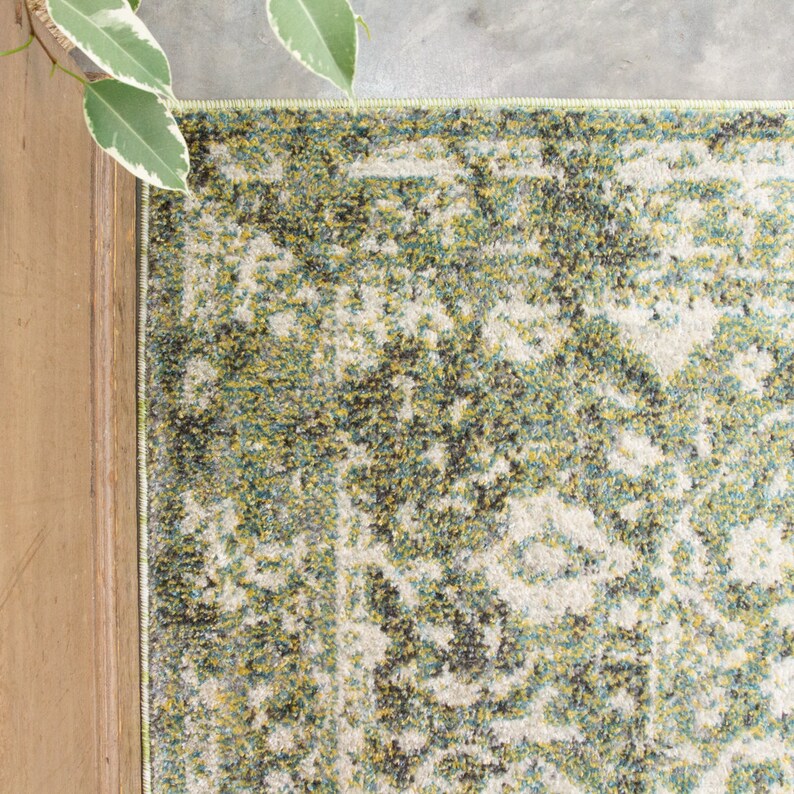 Soft Green Traditional Floral Bordered Rug Large Living Room - Etsy UK
