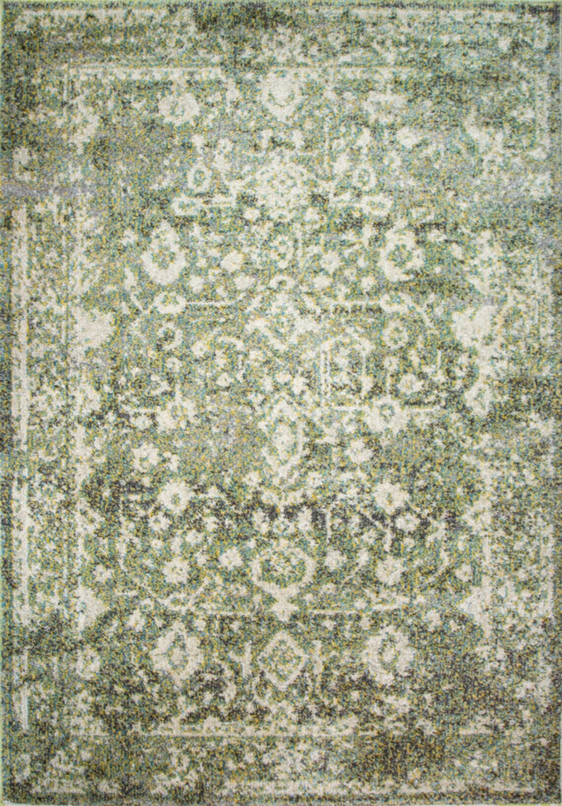 Soft Green Traditional Floral Bordered Rug Large Living Room - Etsy UK