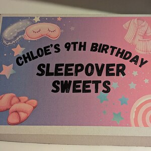 Sleepover Sweet Box| Sleepover Sweets| Slumber Party Favours| Sleepover ...
