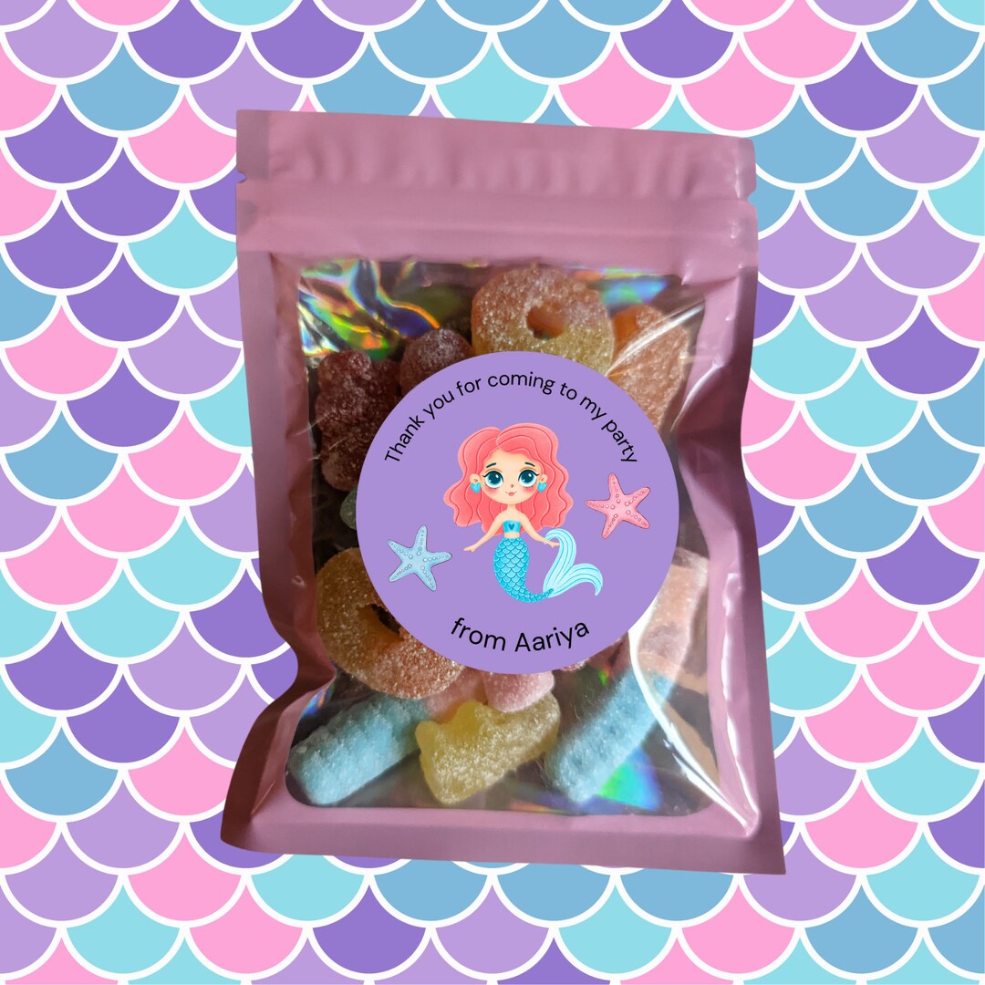 Personalised Mermaid Party Bags | Mermaid Sweets | Mermaid Party Bag ...