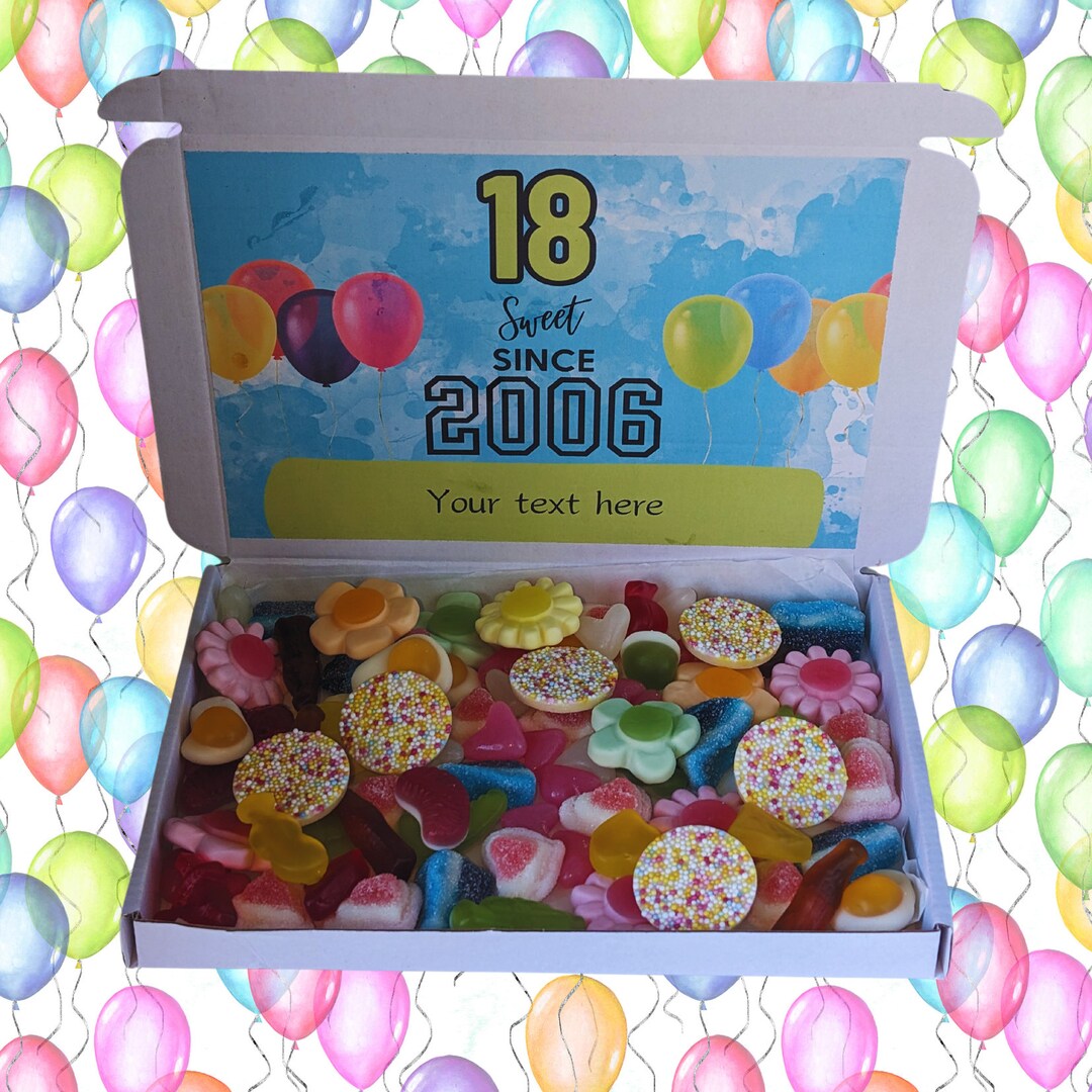 Personalised 18th Birthday Sweet Box |18 Sweet Since 2004 Sweet Box ...