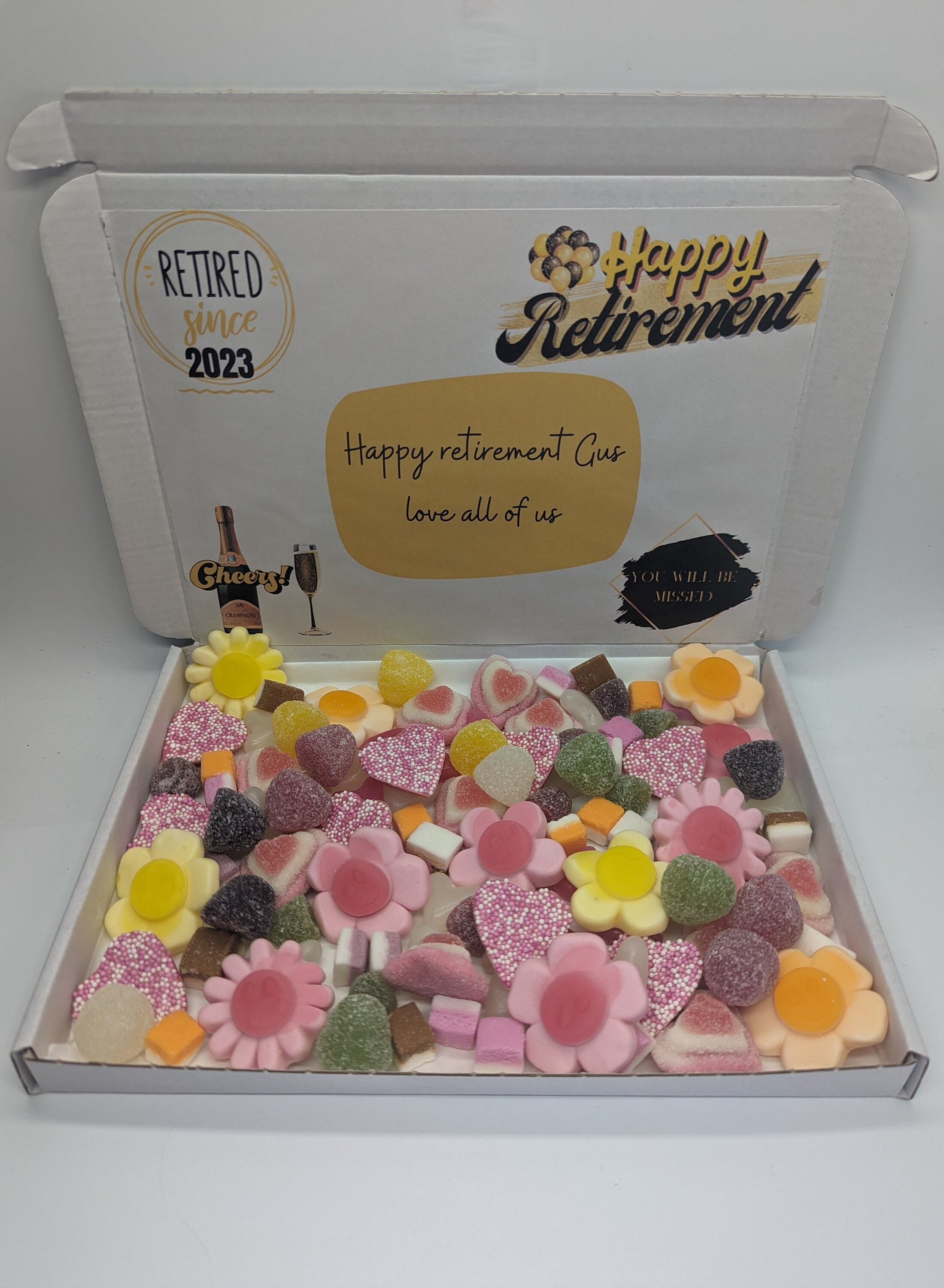 Personalised Retirement Sweet Box Retirement Sweet Box Retirement Gift ...