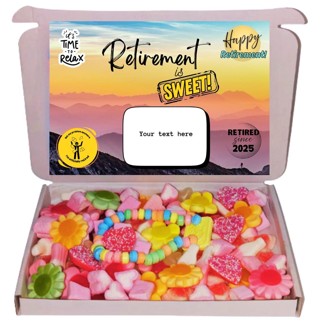 Personalised Retirement Sweet Box | Retirement Sweet Box | Retirement ...
