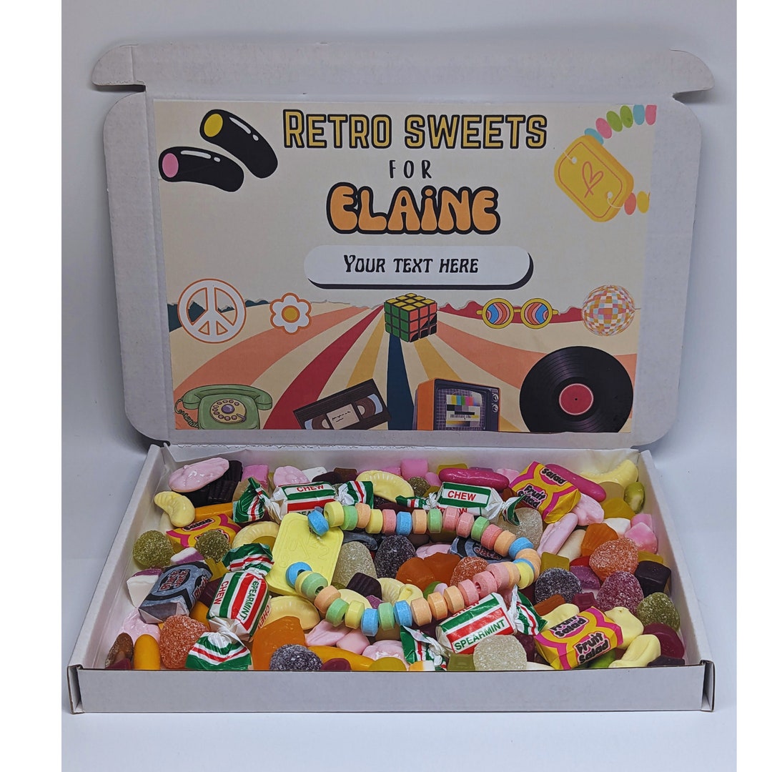 Personalised Retro Sweet Box Retro Sweet Box 1970s 1960s 1980s Sweets ...
