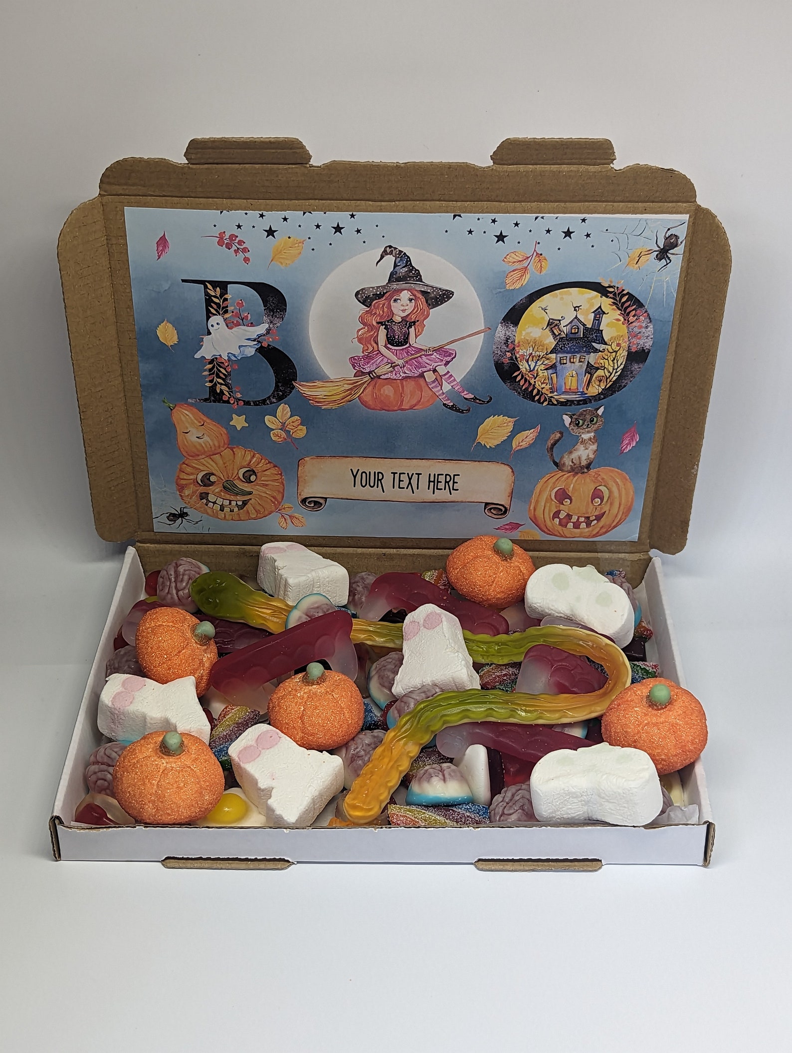 Personalised Boo Halloween Sweet Box Halloween Witch Sweet Box ...