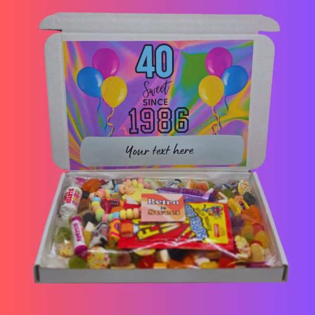 Personalised 40th Birthday Sweet Box |40 Sweet Since 1986 Sweet Box ...