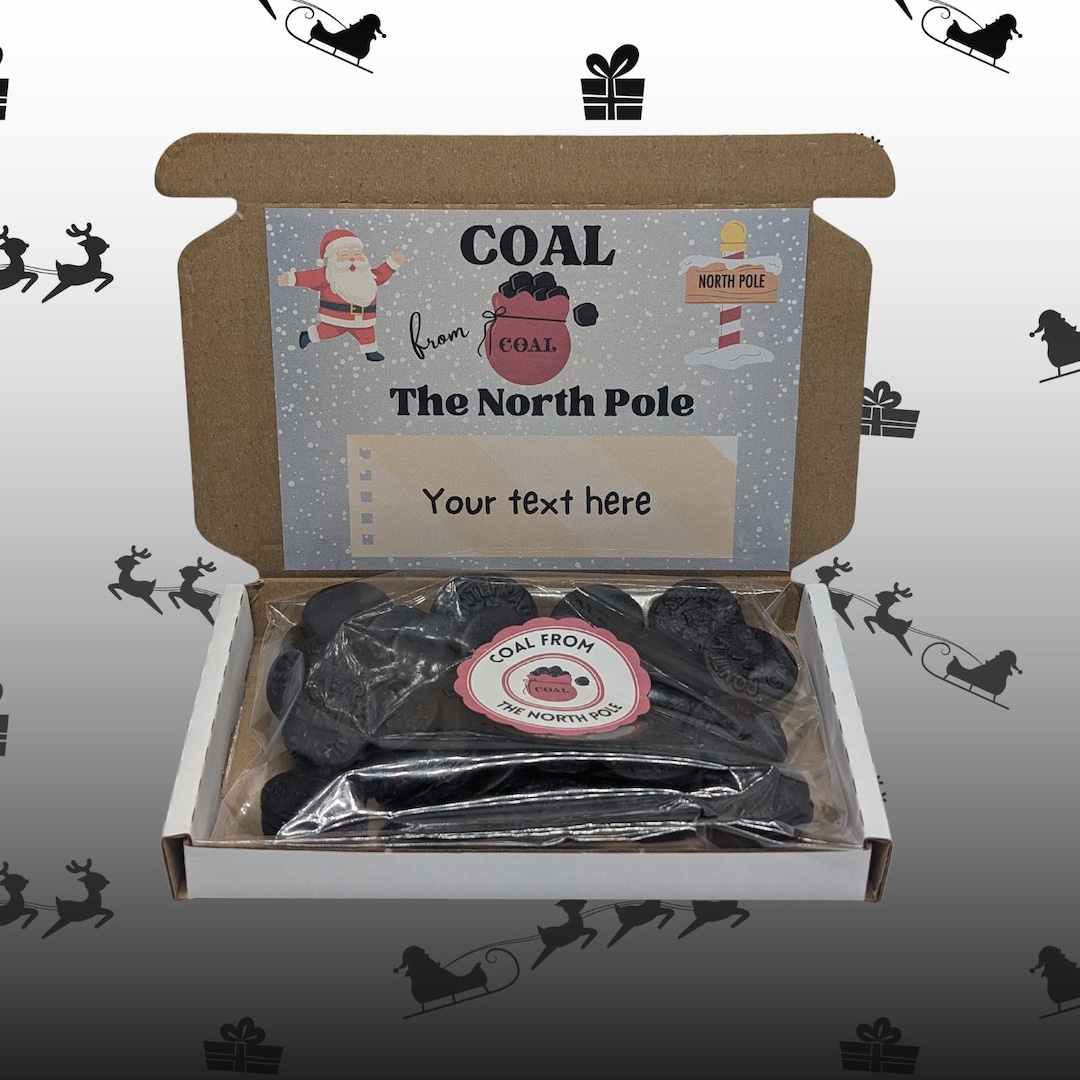 Santa's Coal Personalised Sweet Box| Santas Coal|coal From the North ...