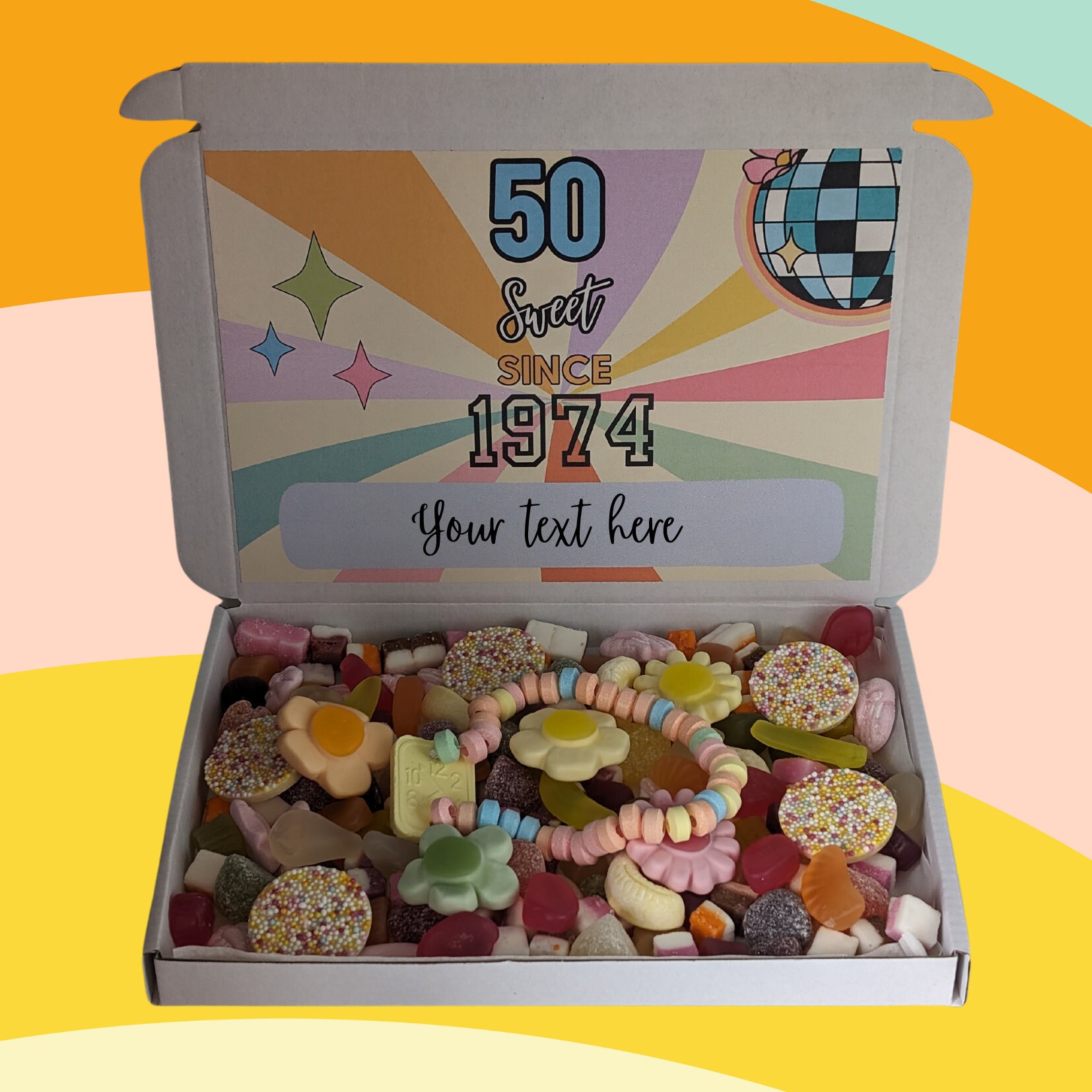 Personalised 50th Birthday Sweet Box 50 Sweet Since 1974 Sweet Box ...