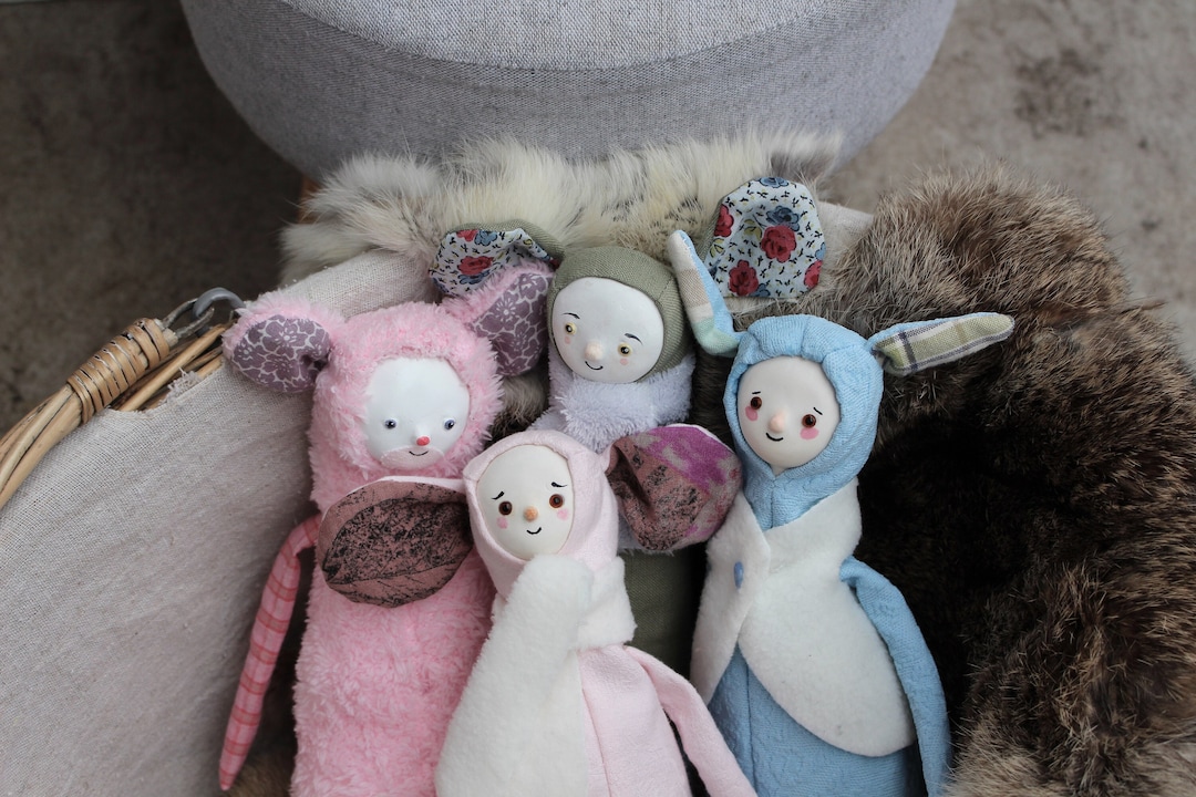 Cute Plushies, Eco Friendly Soft Toys Made of Vintage Fabrics, Soft ...