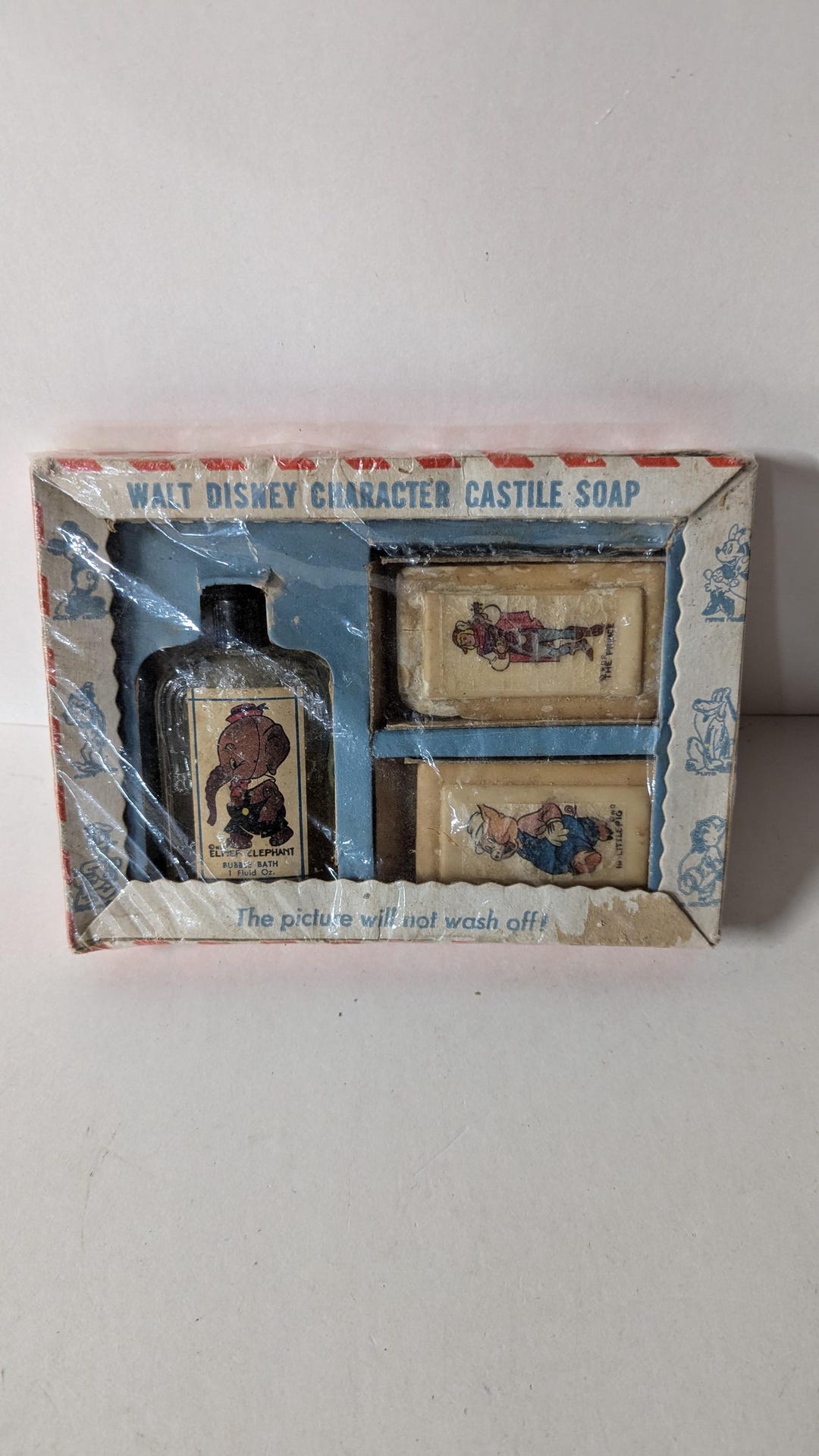 Vintage 1930's Walt Disney Character Castile Soap Set Features Elmer ...