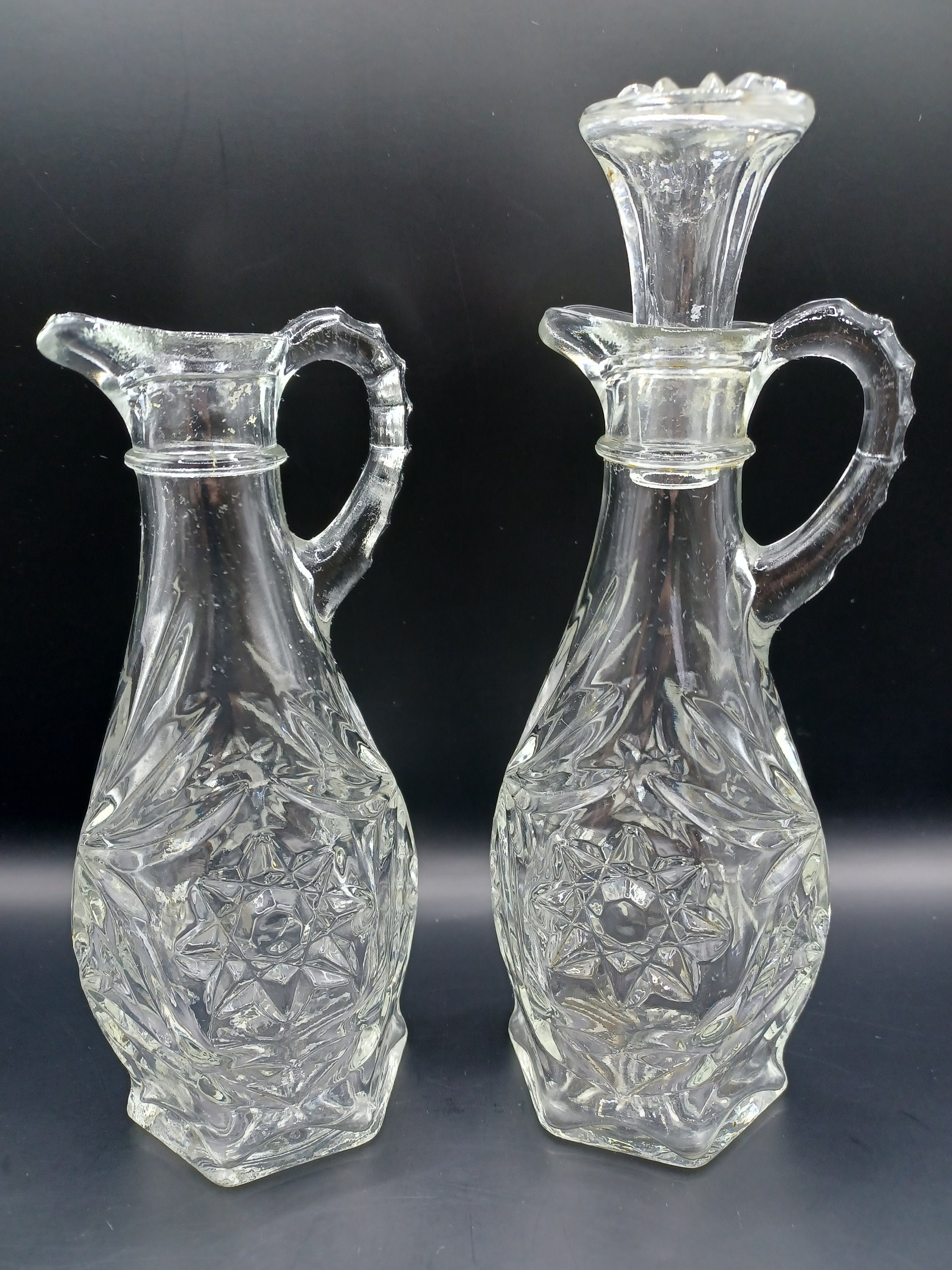 Vintage Anchor Hocking Early American Prescut 2 Cruets With 1 - Etsy