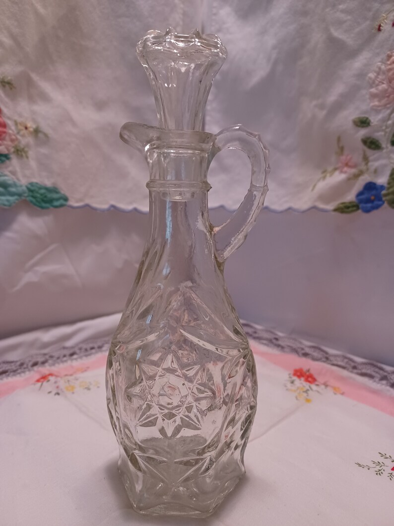 Vintage Anchor Hocking Early American Prescut Clear Cruet and - Etsy