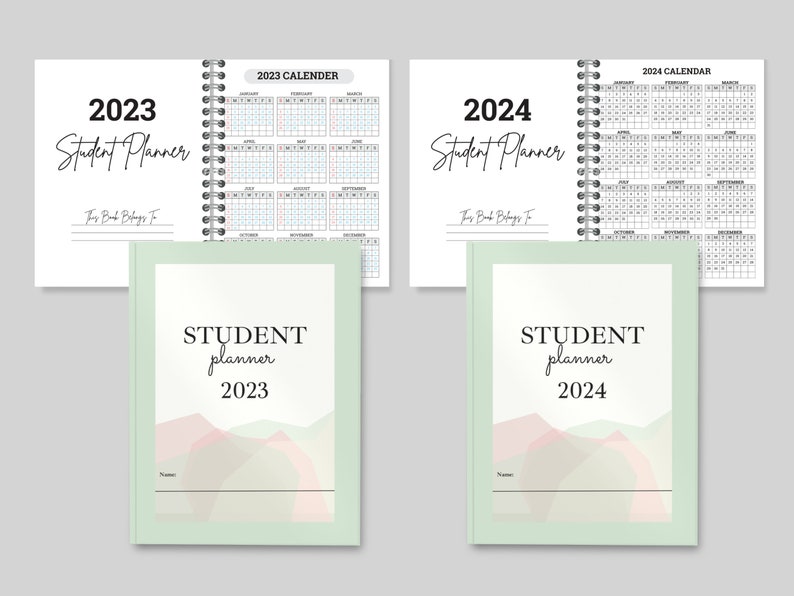 2023-2024 Student Planner Printable, Academic Planner Template, Student ...