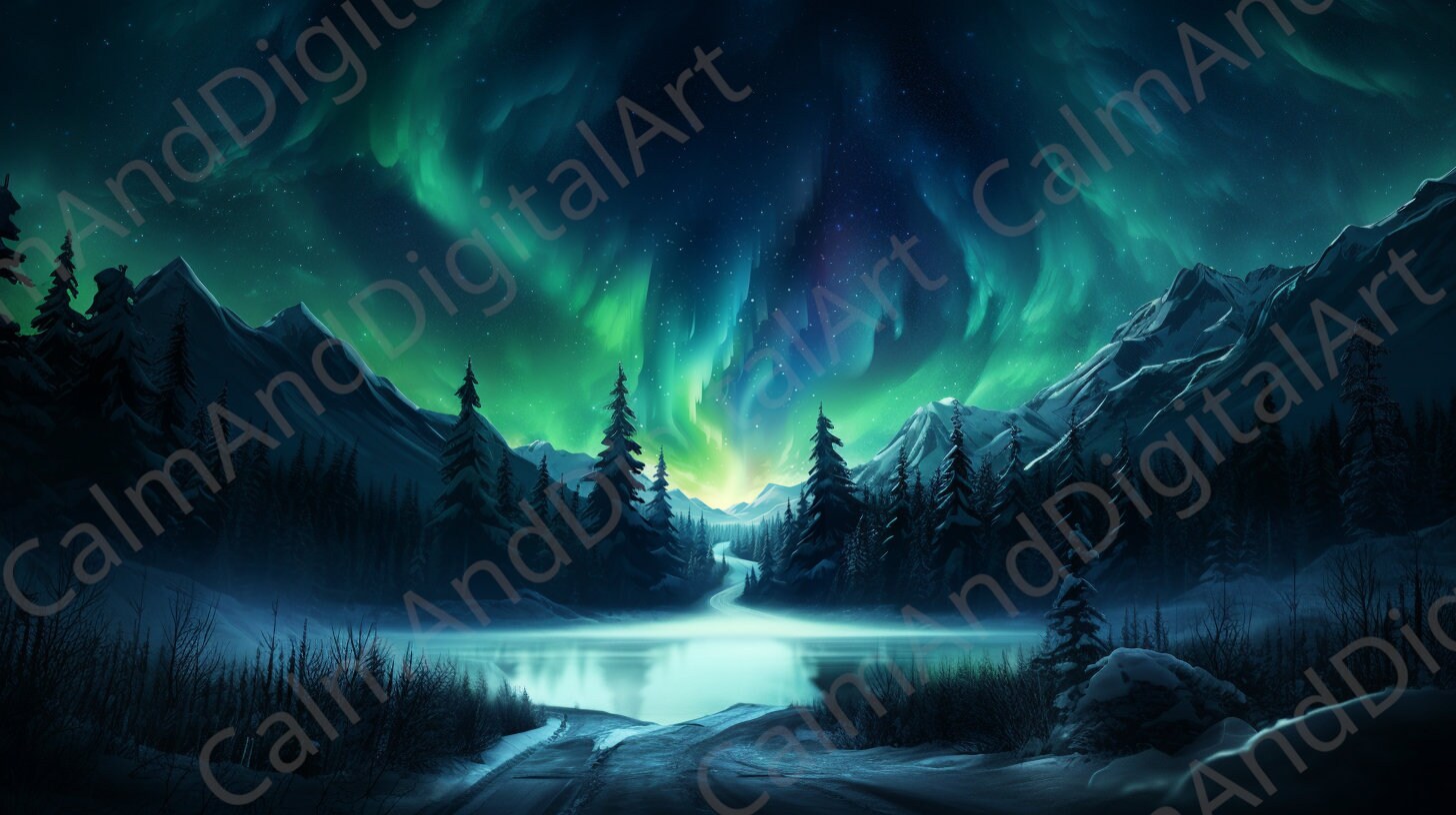 Northern Lights - Nature Wallpaper Set - Etsy
