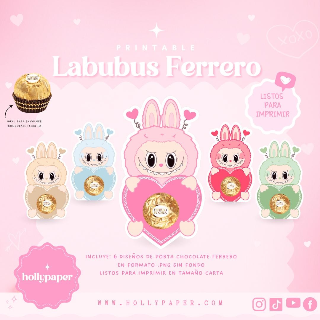 Envoltura Labubus para chocolate ferrero , porta ferrero de labubus ...