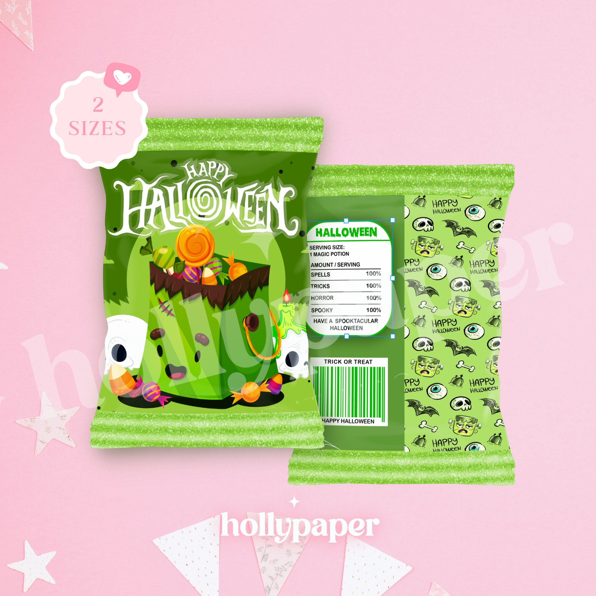 Chip Bag Halloween Printable Halloween Candy Bag - Etsy