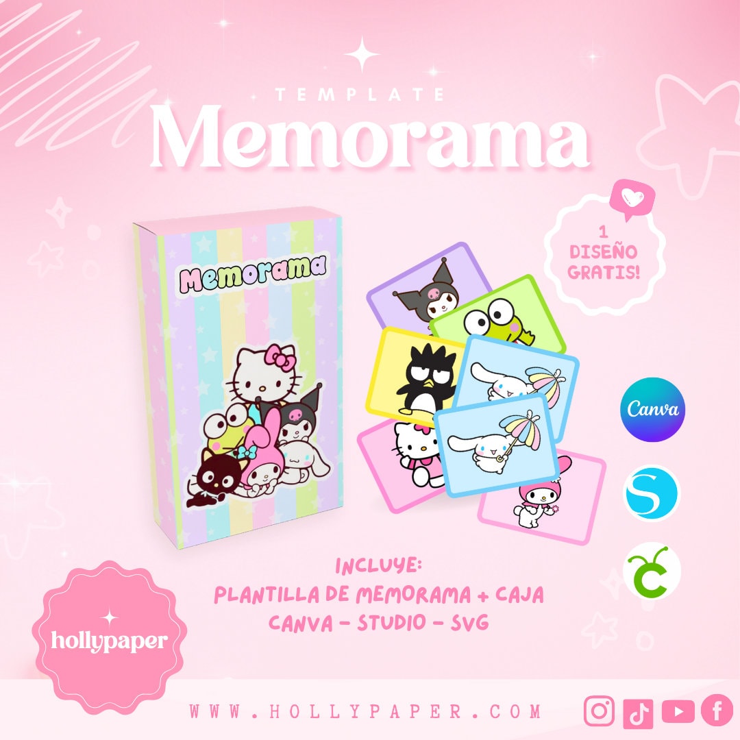 Memorama Template in CANVA, Memorama STUDIO SVG Template, Template to ...