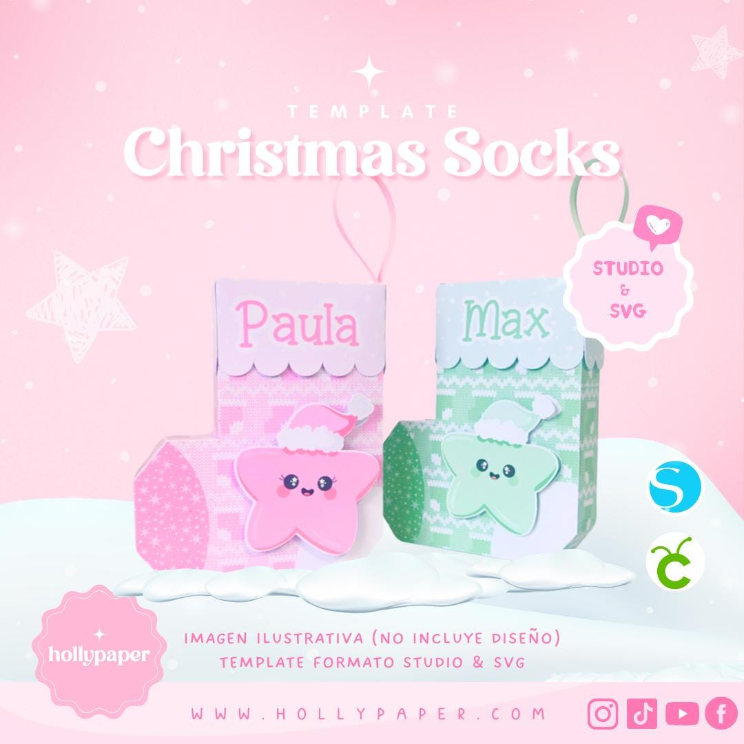 Christmas Boot Template, Christmas Socks Template, Christmas Boot Box ...