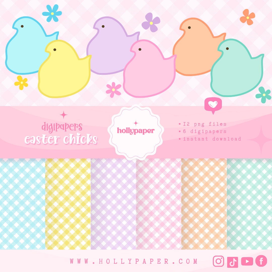 EASTER PEEPS & CHICKS, Chicks Clipart, Easter Digital Papers, Easter ...