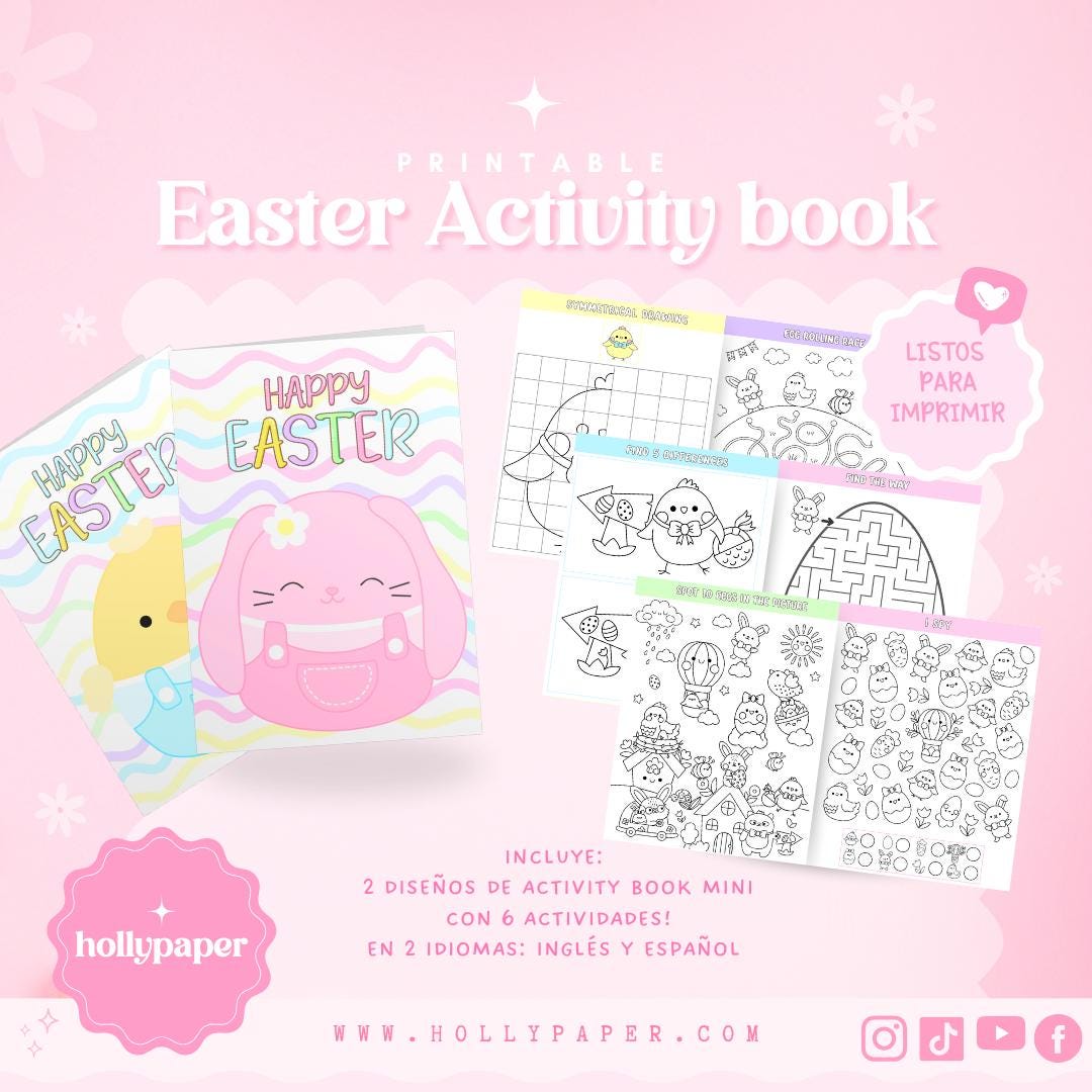 Printable Easter Activity Book, Easter Activity Book, Mini Book With 6 ...