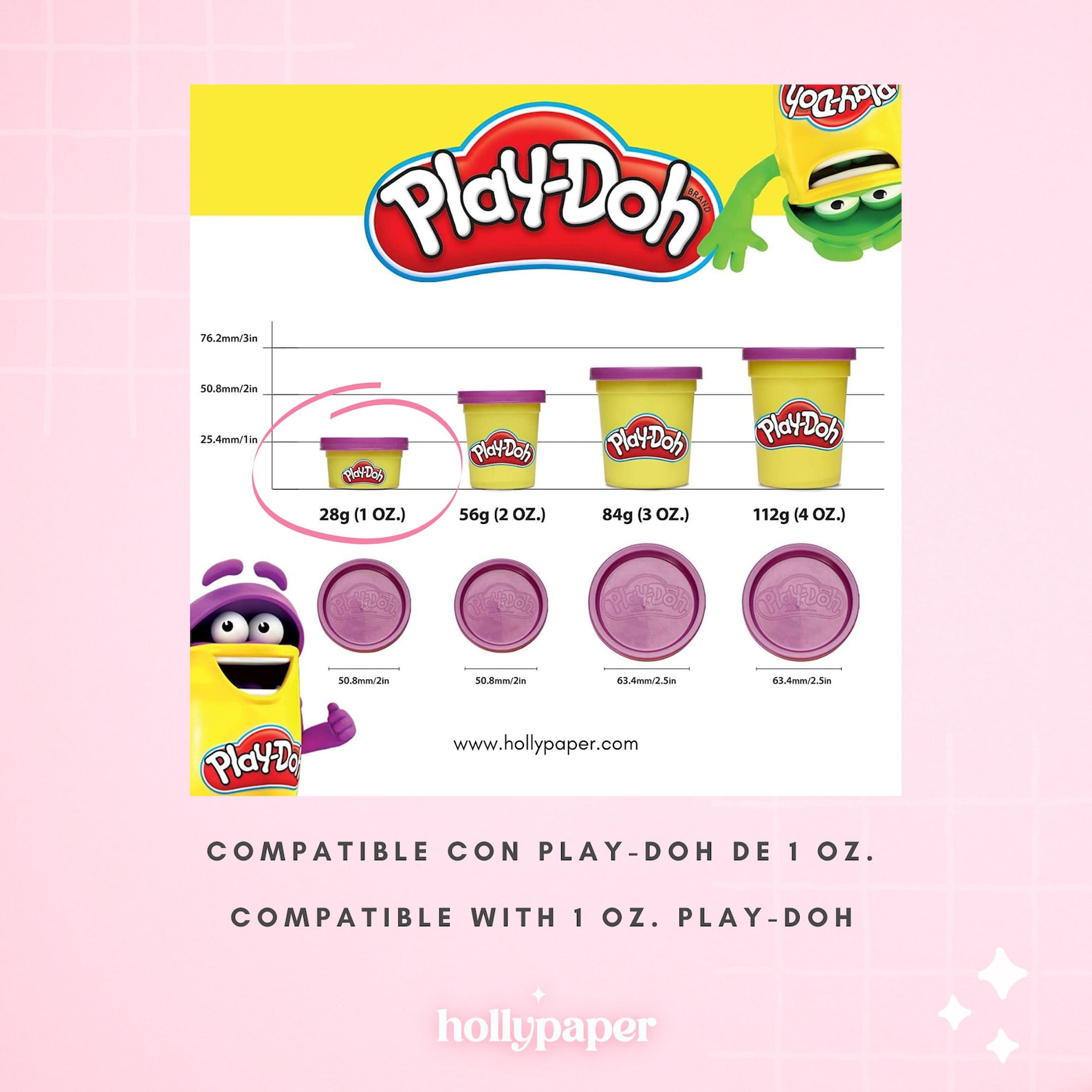 PLay-Doh Box Template Plantilla caja playdoh mini Playdoh - Etsy México