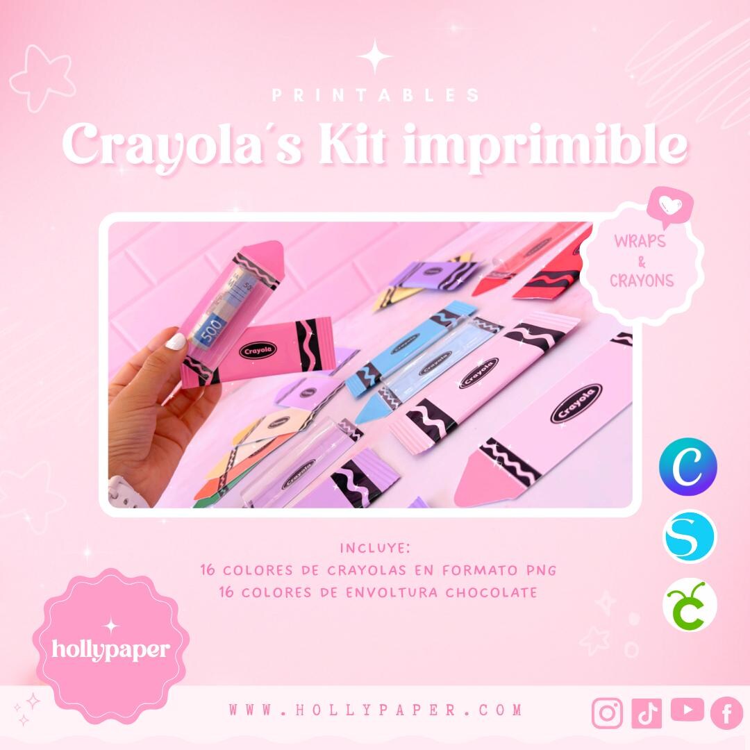 Printable Crayon Kit, Printable Crayons and Chocolate Wrappers - Etsy
