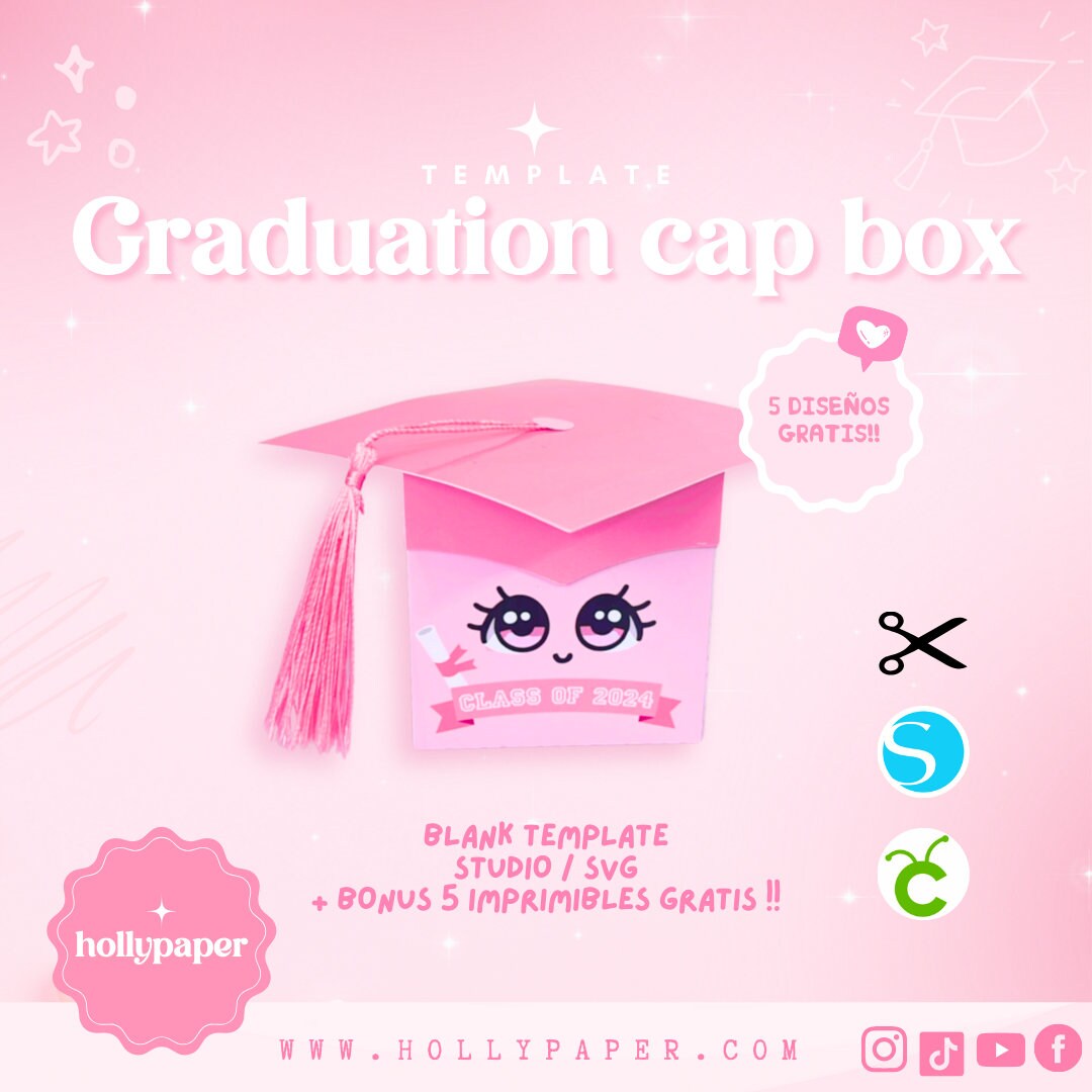 Printable Graduation Hat Box, Graduation Box Template, SVG Graduate Box ...